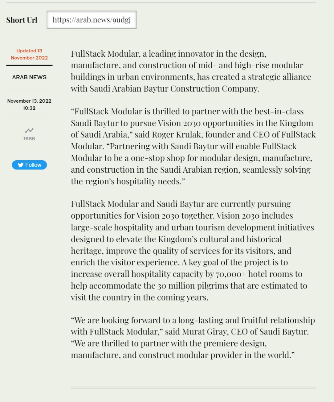 FullStack Modular & Saudi Arabian Baytur Construction Company announce ...